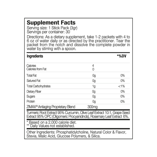 ZIMAX® Antioxidant and Anti-Inflammatory Sachets – Paleolife US